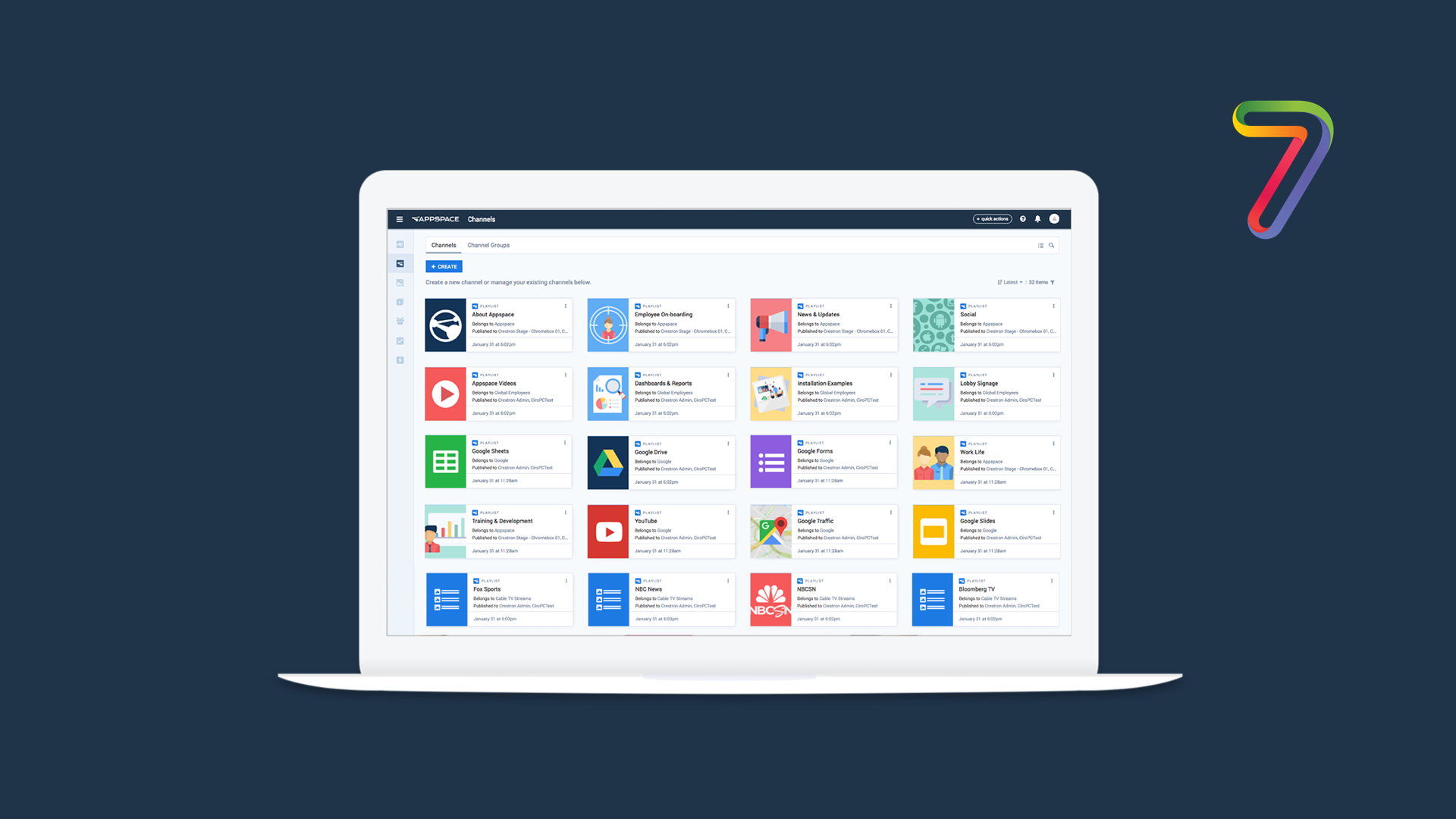Appspace 7, Crestron, meeting spaces, brand controls, and more