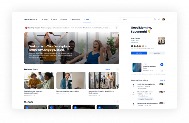 Appspace mobile app for employee comms